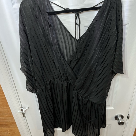 torrid | Tops | Torrid Black Sheer Overtop Elasticized High Wait With ...